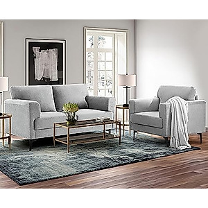SENYUN 57" Sofa, Comfy Loveseat with Extra Deep Seats, Linen Fabric Upholstered Modern 2-Seats Sofa Couches for Living Room, Bedroom, Small Space