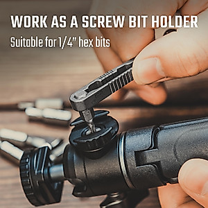 KeyUnity KM07 Titanium Keychain Pocket Clip, 2-in-1 Key Ring Holder for Belt with Hex Bit Driver, Portable Hanging Buckle for Men & Women Everyday Carry (Sandblasted)