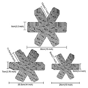 Acronde 12PCS Pot & Pan Protectors Cookware Protector Set Divider Pads to Prevent Scratching, Separate and Marring, 3 Sizes-15/14"/10" Diameter