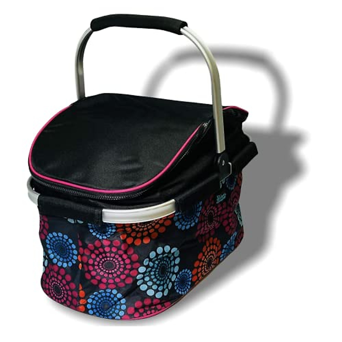Room for Life - Insulated Market Basket - Bright Lights- Thermal Basket - Cooler - Zippered Tote for Food, Camping, Picnics