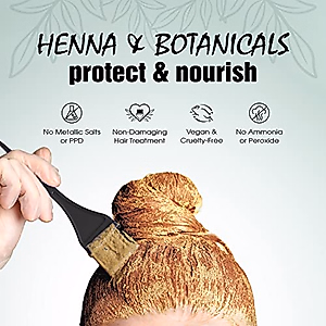 Light Mountain Henna Hair Color & Conditioner - Auburn Hair Dye for Men/Women, Organic Henna Leaf Powder and Botanicals, Chemical-Free, Semi-Permanent Hair Color, 4 Oz  