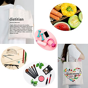 MEIKIUP Dietitian Canvas Tote Bag Shopping Bag Nutritionist Gift RD Registered Dietitian Gifts Dietitian Graduation Gift (Dietitian Tote Bag)