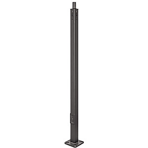 CHIUER 15FT 4'' Straight Square Steel Light Pole with Removable Round Top Adapter and All Accessaries Including Anchor Bolts Top Cover Bronze Fnish (15FT - 4'')