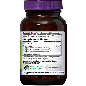 Oregon's Wild Harvest Muscle Relax Organic Herbal Supplement 90 Vegan Capsules