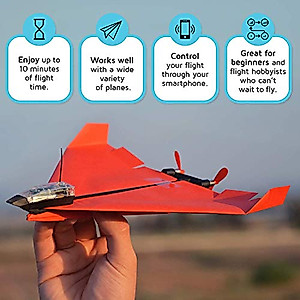 POWERUP 4.0 The Next-Generation Smartphone RC Controlled Paper Airplane Kit. Easy to Fly with Autopilot & Gyro Stabilizer. For Hobbyists, Pilots, Tinkerers. STEM Ready with DIY Modular Kit