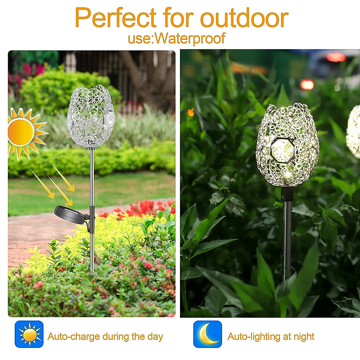 Solar Outdoor Lights 2 Packs,Garden Decor Pathway Lights Anzid Landscape Lighting Waterproof for Outside Backyard Fence Lawn Patio