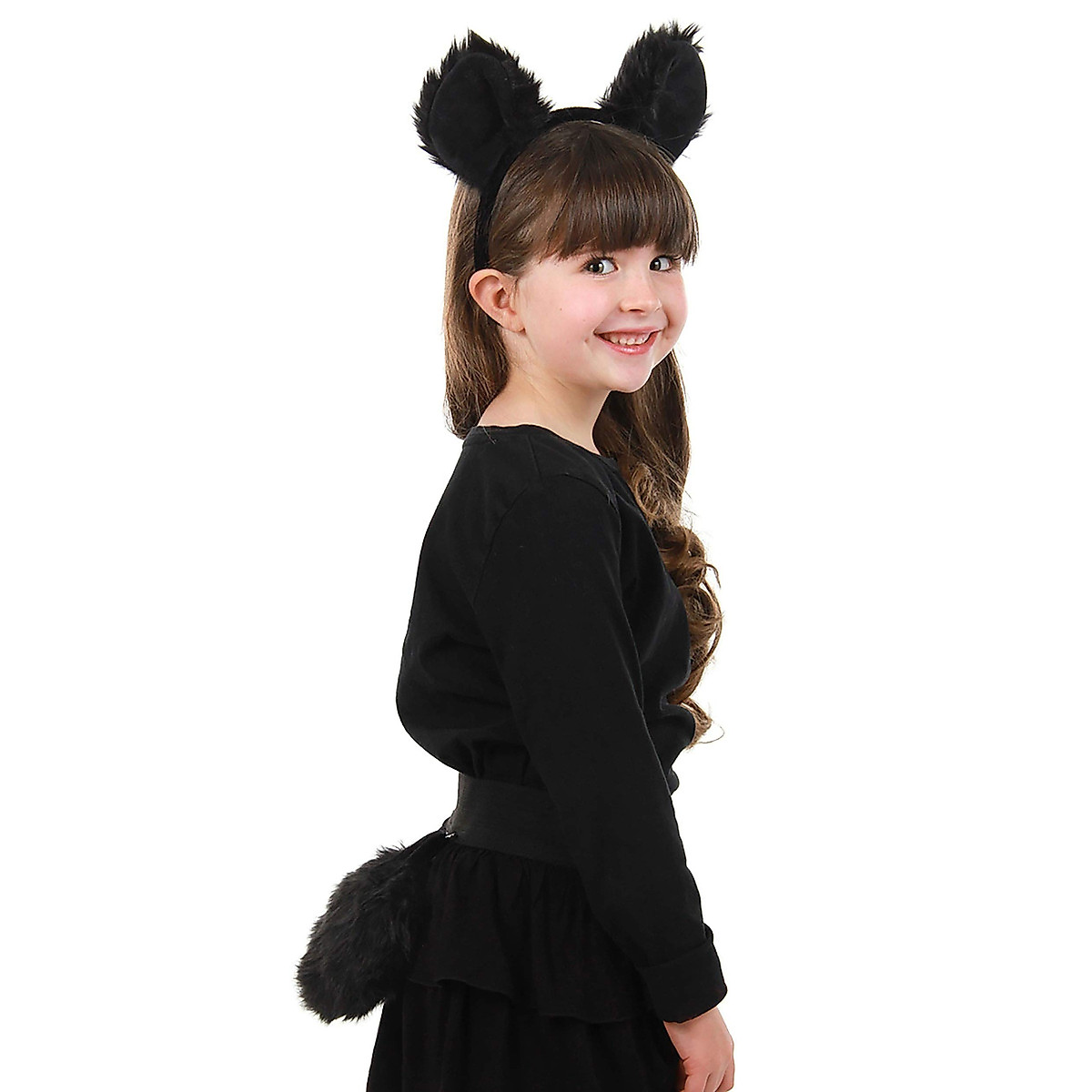 elope Black Bear Plush Ears Headband & Tail Costume Accessory Kit