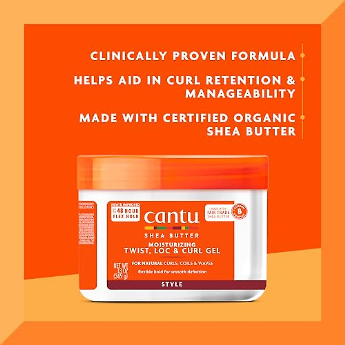 Cantu Moisturizing Twist & Lock Gel with Shea Butter for Natural Hair, 13 oz