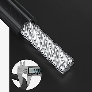 AZPINGPAN 12mm Bold Bicycle Lock丨reset 4-5 Digit Combination Digital Password Steel Cable Ring Lock丨portable Anti-Theft Heavy Motorcycle Mountain Bike Outdoor Riding Accessories (Black)