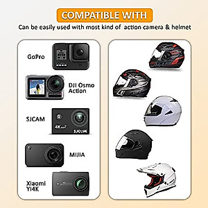 MEKNIC Motorcycle Helmet Chin Strap Mount Compatible with GoPro Hero 11,10, 9, 8, 7, (2018), 6 5 4 3 Black,Session, AKASO,Campark,SJCAM,DJI OSMO Action,YI Action Camera etc (Black Chin Mount)