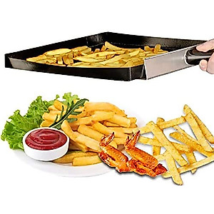Firsmat Solid Cooking Basket, BBQ Basket,Non Stick PTFE Toaster Baking Tray For Speed Ovens,Quick oven Basket Tray for Chips Chicken Wings Bread Heating