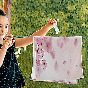 Cherry Blossoms Printed Hand Towel for Bathroom Set of 2 Absorbent Cotton Face Towel Multipurpose for Hotel Gym Guest Spa Yoga Home Decorative,28x14in