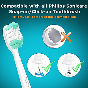 BrightDeal Replacement Toothbrush Heads for Philips Sonicare ProtectiveClean 4100 5100 6100 DailyClean Plaque Control Gum Health G2 C2 Toothbrush Head HX6817/01 HX6857/11 Electric Toothbrushes, 8 Pack