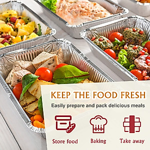 Aluminum Pans Trays With Aluminum Lids 10 Pack 3 Liter - 9"x13" Inch Half Size Disposable Baking Containers - Recyclable Pans for Storing Serving & Reheating - Freezer Air Fryer and Oven Safe
