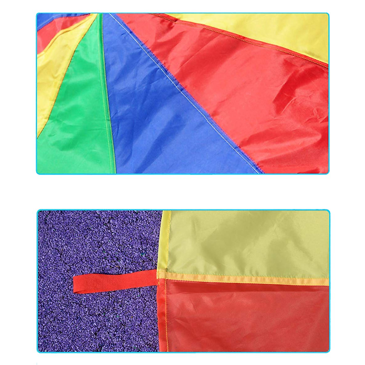 AMYESE 12ft Kids Team Game Rainbow Parachute, Outdoor Party Group Cooperative Games, Family Get-Together Entertainment