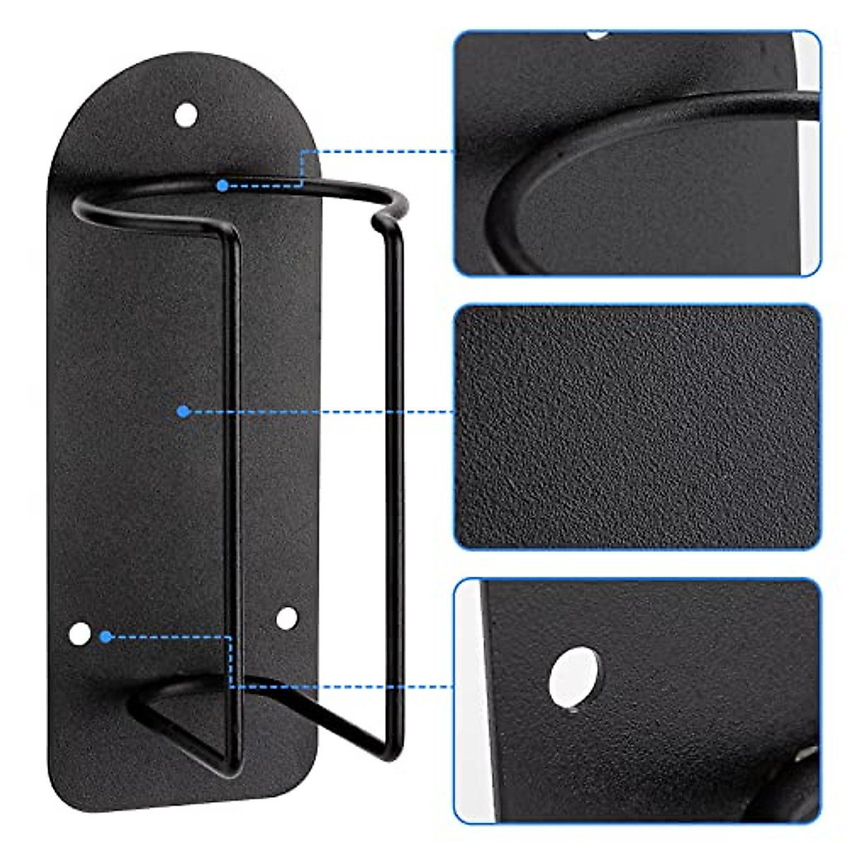 Noverlife 2 Pack Wall Mounted Hair Clipper Holder, Electric Hair Trimmer Storage Stand for Barber Tools Organizer, Black Steel Metal Rack for Hairdresser Beard Shaver Hair Trimmer Display - Black