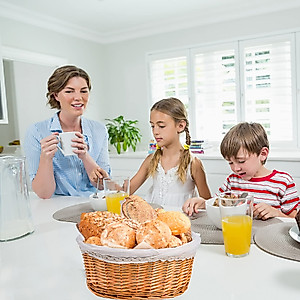Nicunom Bread Basket for Serving, Large Bread Storage Basket with Removable Liner & Cover, Wicker Fruit Basket Picnic Basket Easter Gift Baskets Rattan Basket for Sourdough Bread