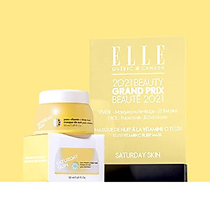 Saturday Skin Yuzu Vitamin C Sleep Face Mask Skin Care Retinol Niacinamide Face Moisturizer Brightening Sleeping Overnight Mask Facial Masks for Women, Korean beauty, Vegan Smooth Skin and Reduce Wrinkles Ideal for All Skin Types (1.69 Fl. Oz. (50ml))