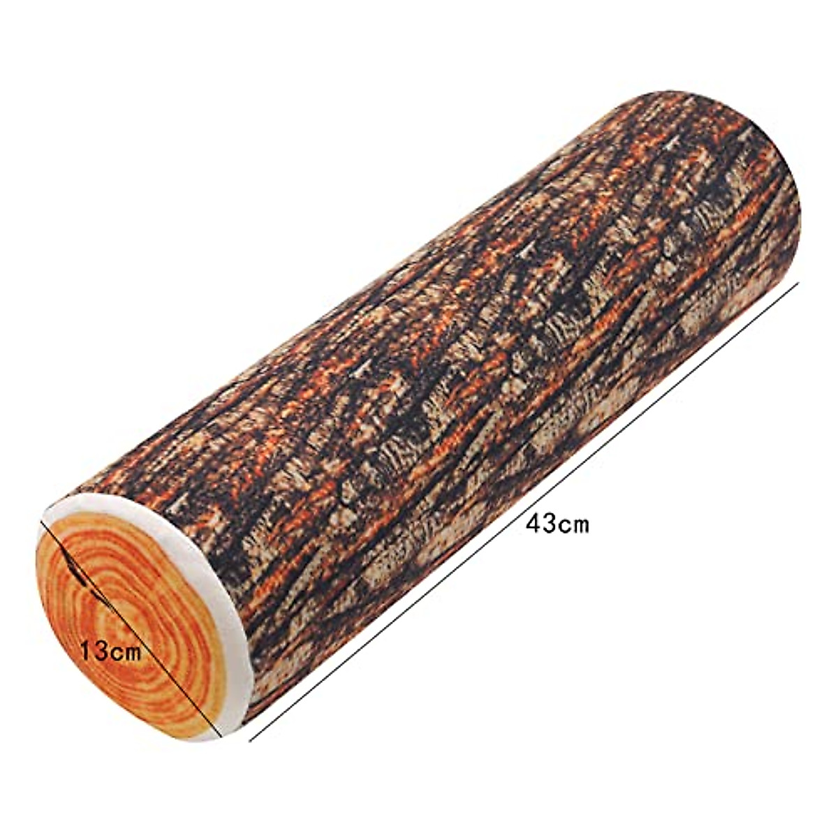 Rexcp Decorative Round Throw Pillow, 3D Digital Print Comfortable Kids Funny Cute Wood Log Pillow Cylinder Floor Cushion for Home, Couch, Sofa, Bedroom, Living Room Decor, Trunk