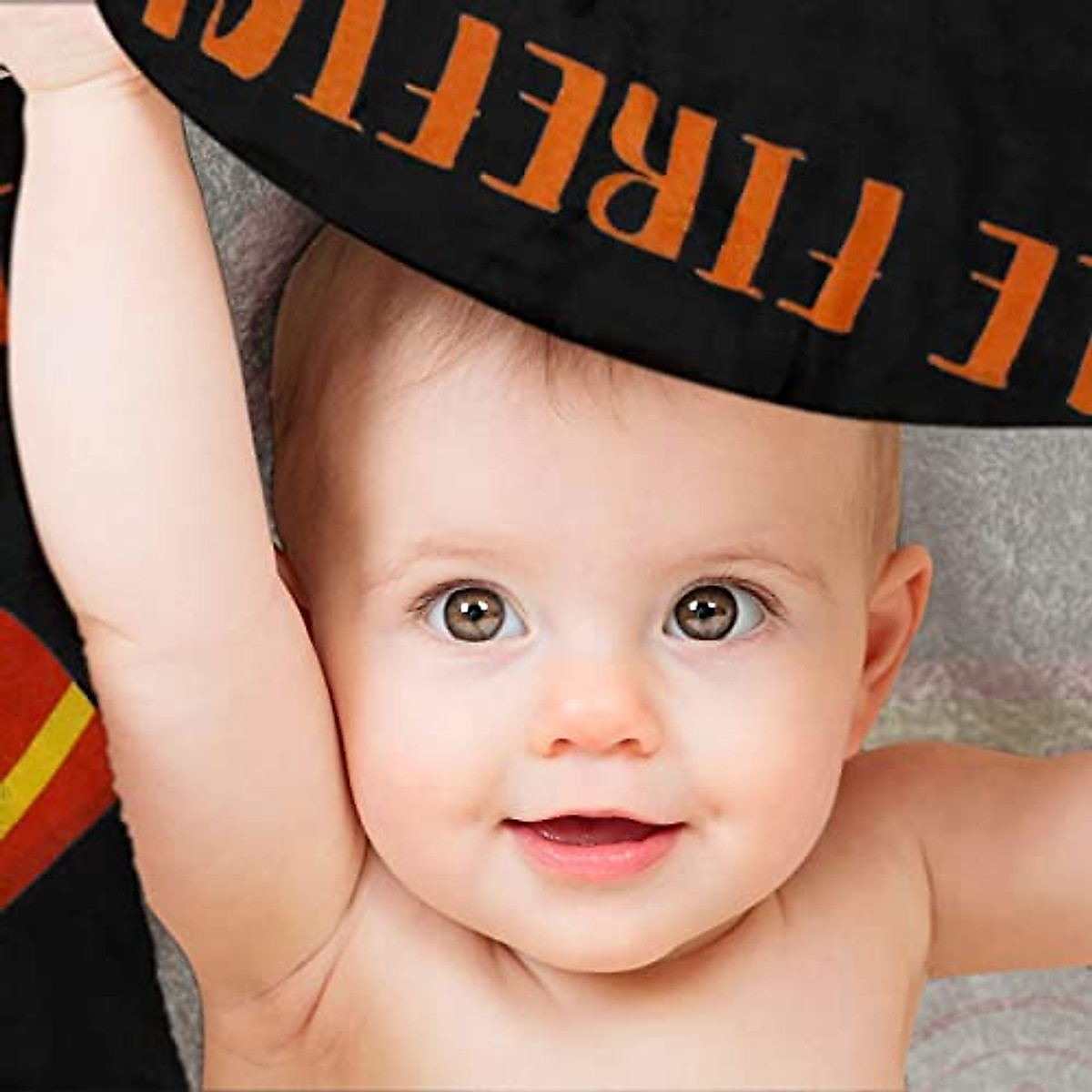 Fire Truck Baby Milestone Blanket for Boy Little Firefighter Monthly Growth Tracker Soft Plush Fleece Nursery Blanket Newborn Baby Boy Bedding Photography Background