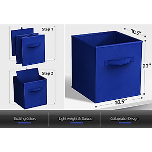 Sorbus Fabric Storage Cubes - 6 Foldable Storage Bins for Organizing Pantry, Cubbies, Toy Box - Clothes Storage & Closet Organizer - 11 Inch Collapsible Cube Baskets for Shelves with Handle