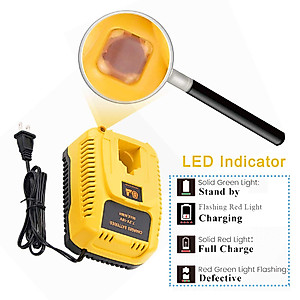 Fast Replacement DC9310 Charger Compatible with Dewalt 7.2V -18V XRP NiCad NiMh Battery DC9096 DC9098 DC9099 DC9091 DC9071 DE9057 DW9096 DW9095 DW9094 DW9072 DW9062