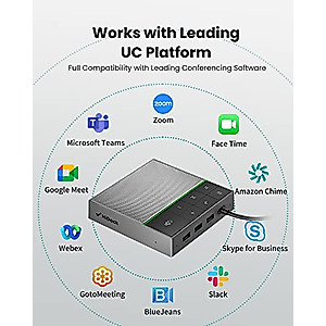 HiDock Conference Speaker and Microphone, 360° Enhanced Voice Pickup & Noise Cancelling Speakerphone, Conference Room Omnidirectional Microphone, Conference Speaker with Mute for Home Office