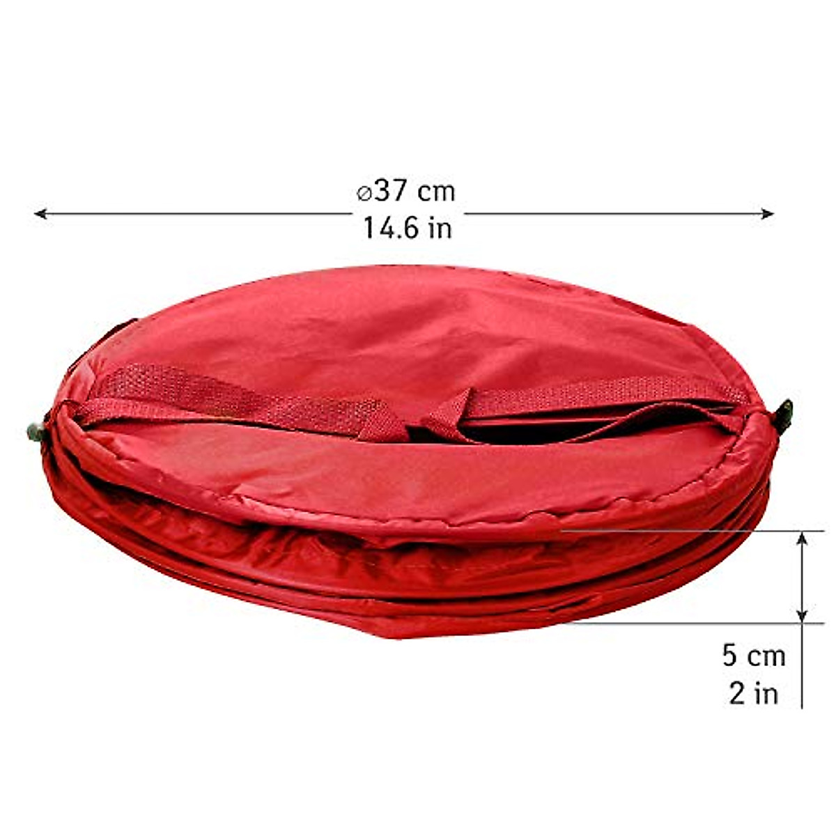 Art Moon Peppy Pop-up Foldable Laundry Hamper Polyester 57L D13.5 H20, Red