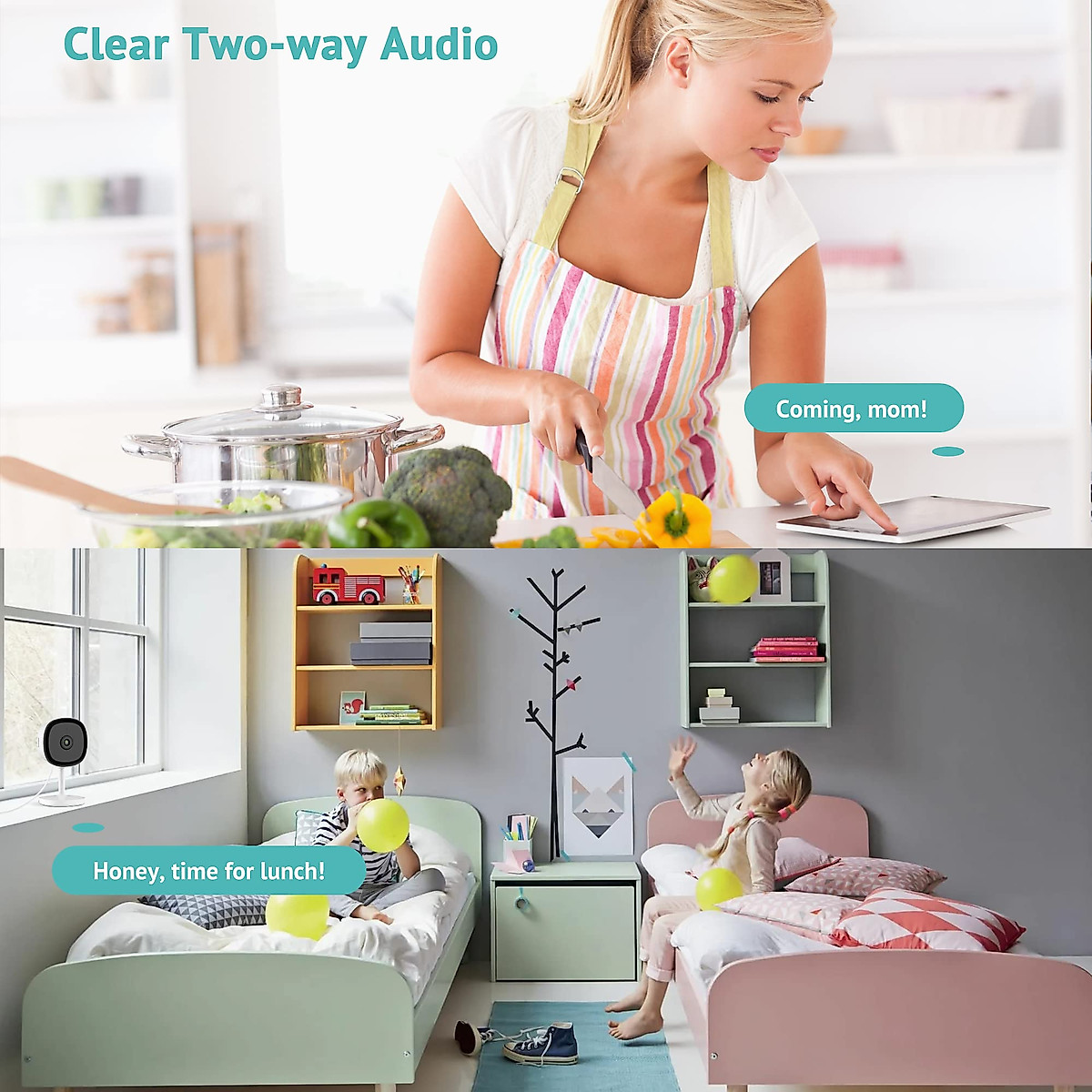 LaView 3MP Cameras for Home Security,2K Indoor Security Camera for Baby/Elder/Pet with Clear Night Vision,24/7 Live Video,Motion Detection,2 Way Audio,US Cloud/SD Card Storage,Compatible with Alexa