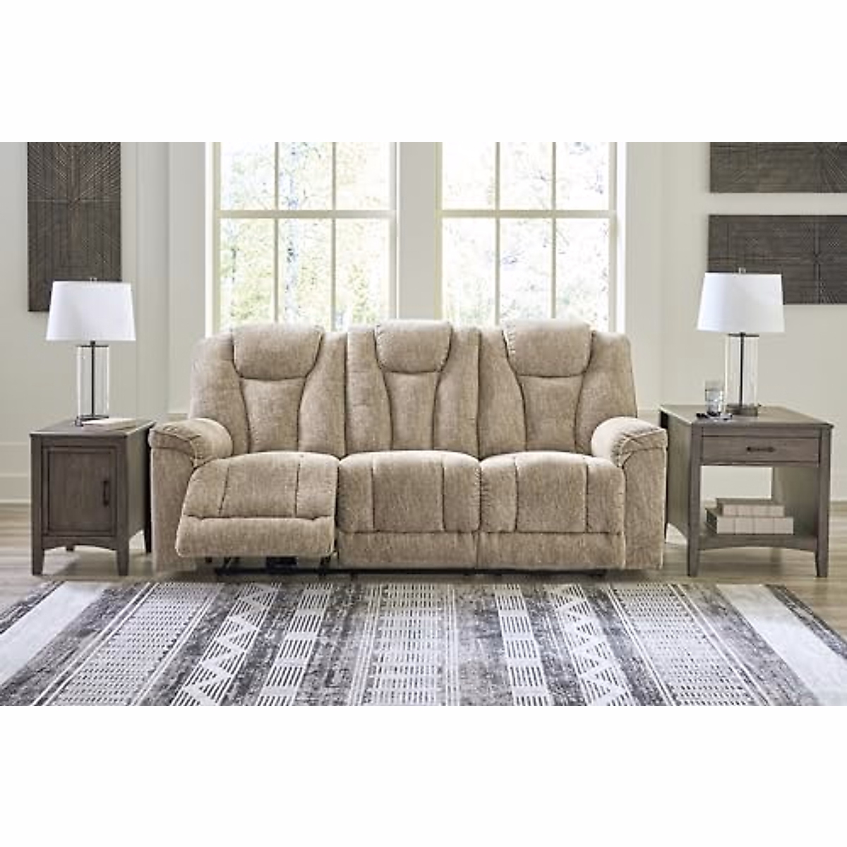 Signature Design by Ashley Hindmarsh Power Reclining Sofa, 86" W x 44" D x 42" H, Gray