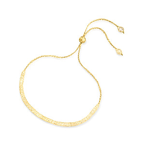 Ross-Simons Italian 3.00 ct. t.w. CZ Mesh Bolo Bracelet in 14kt Yellow Gold