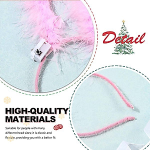 Werhonton Light Up Headbands LED Bunny Ears Headband Easter Christmas Halloween Hair Accessories for Women and Girls(2Pcs) (Pink/Pink)