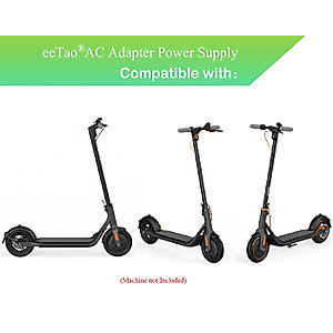 eeTao 42V AC/DC Adapter Charger Compatible with Segway Ninebot F20 F20A F20D F25 F25E F30 F30D F30E F30S F40 F40D F40E KickScooter 36V Lithium-ion Battery Electric Kick Scooter 42VDC Power Supply