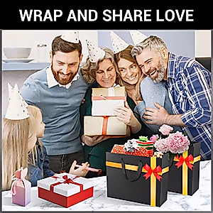 EUSOAR Black Shopping Bags with Handles, 20 Pack 8.6" x3.9" x7" Mini Kraft Paper Gift Wrap Bags with Handles, for Business, Grocery, Boutique, Retail, Wedding, Party Favors, Birthdays