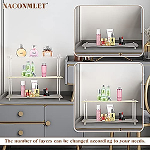 Naconmlet Bathroom Counter Organizer Countertop Vanity Tray Cosmetic Shelf,Premium Acrylic Shelves Spice Rack Makeup Shelf Perfume Organizer Shelves for Home Storage/Organizing