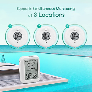 Inkbird Wireless Pool Thermometer and Receiver Set, Updated Version Floating Thermometer with Easy Read Display, Thermometer for Swimming Pool, Hot Tub, Hot Spring（Battery not Included）