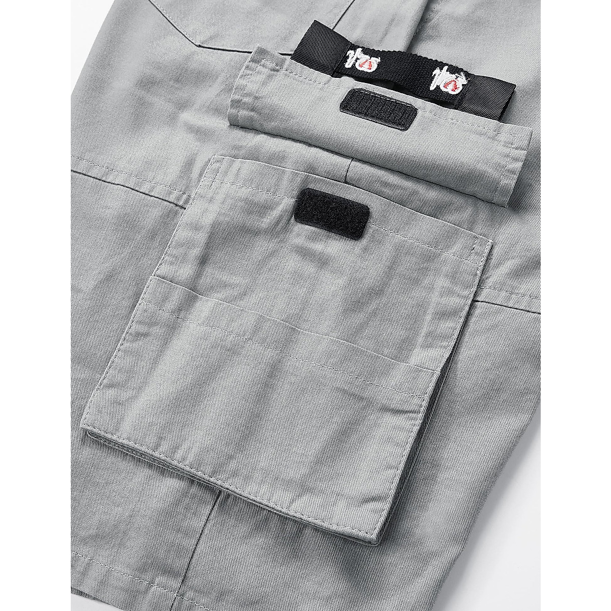 ELETOP Men's Cargo Shorts Casual Cotton Elastic Waist Work Shorts Drawstring Big Tall Classic Stretch Shorts A901 Silver Grey 4XL