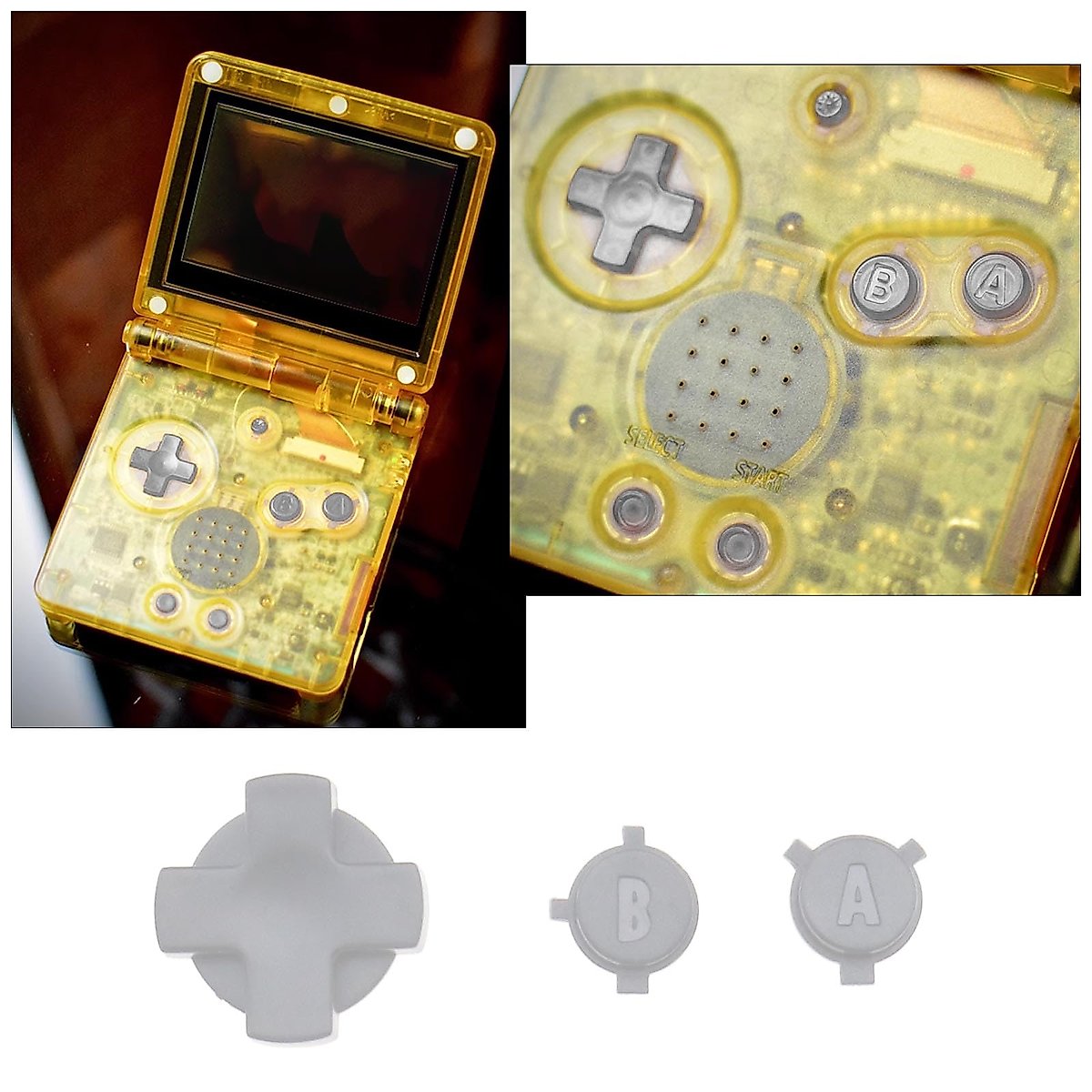 The Lord of the Tools Set of 23 Button Kit Compatible with Gameboy Advance SP Handheld Game Console A B L R Button Replacement Repair Accessory Grey