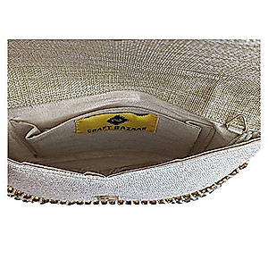 CRAFT BAZAAR Women Beaded Purse, Bridal Clutch with Beaded Wristlet, Wedding Clutch
