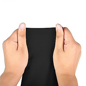 Calf Compression Sleeve Men, Elastic Calf Support for Injury Recovery Running Muscle Cramps 1 Pair(L-Black)