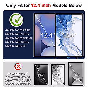 SPARIN Screen Protector for Galaxy Tab S10 Plus/S9 Plus/S9 FE Plus/S7 FE 5G/S8 Plus 12.4'', 2 Pack Tempered Glass for Samsung Galaxy Tablet S10+/S9 Plus/S7 FE