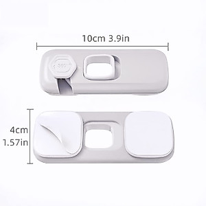 5 Pack Child Proof Refrigerator Lock, Fridge, Cabinets, Freezer Door Lock Apply to Max 1"(25mm) Sealing Strip for Toddlers and Kids, No Tools Need or Drill - Grey Updated