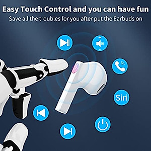 Jiunai Wireless Earbuds for iPhone 13 Pro Max, Bluetooth 5.0 Noise Canceling True Wireless Headphones with Charge Case TWS Stereo Earphone for iPhone 14 Pro iPad Samsung S23 A14 Pixel 7 Pro G Pure