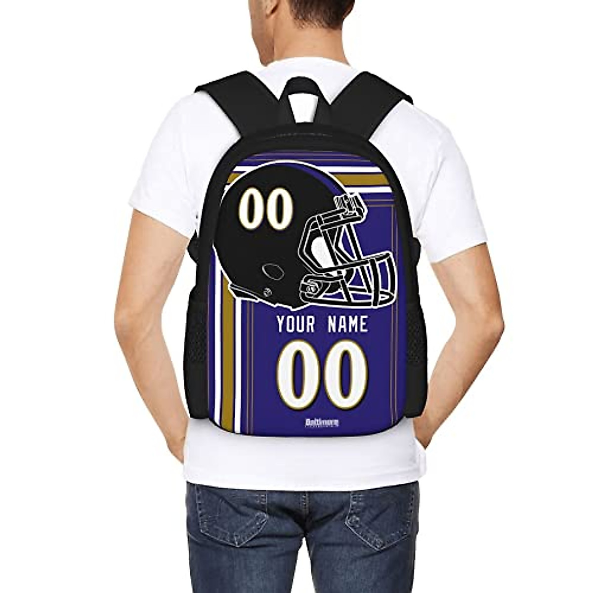 ANTKING Baltimore Backpack Customized High capacity Personalized Any Name and Number Fans Gifts for Kids Men