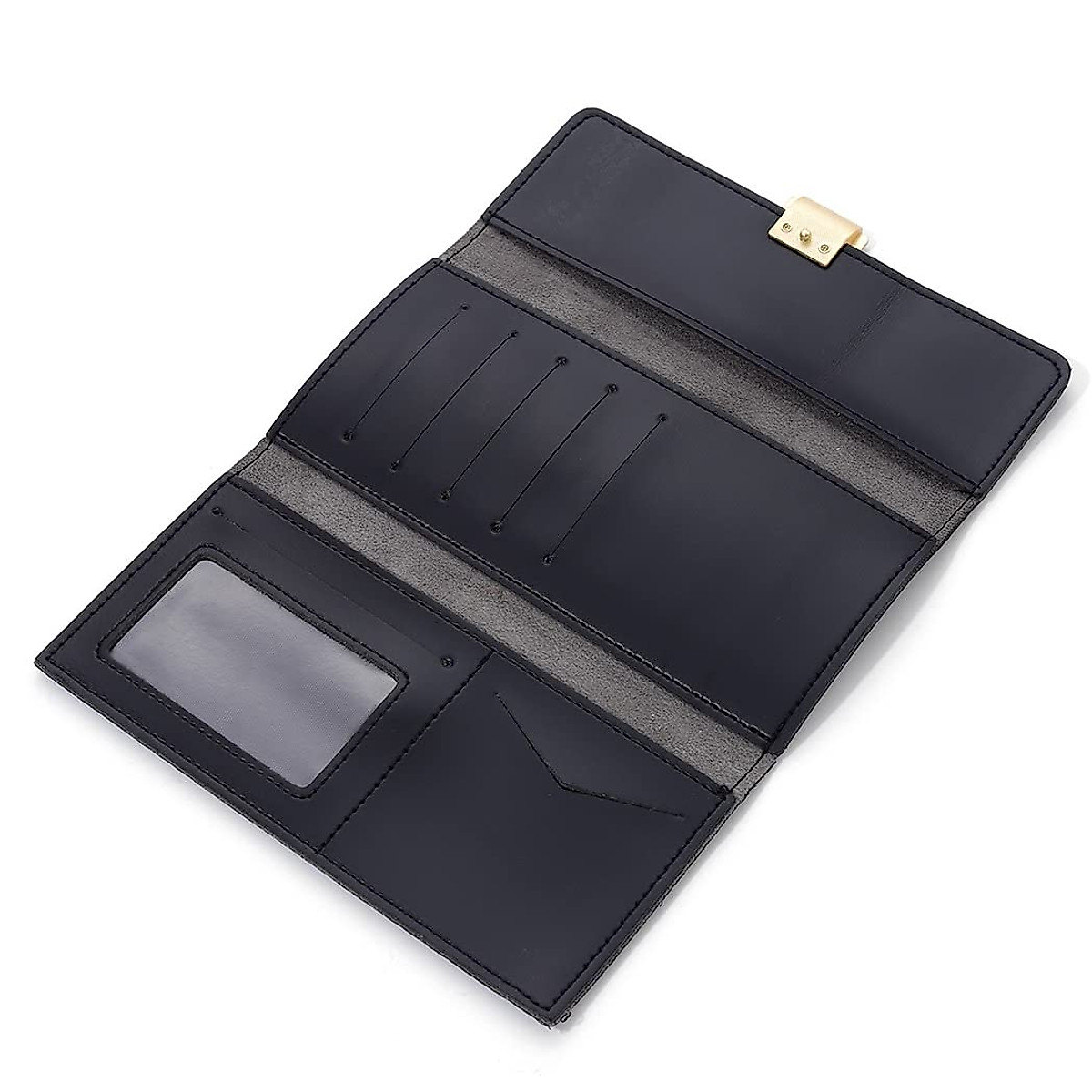 Yokawe Long PU Leather Walllet Black RFID Blocking Bifold Trifold Multi Card Organizer Wallet for Women and Girls