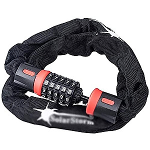 VIGAT Bicycle Lock, Safe Anti-Theft Bicycle Password Chain Lock-No Key Needed, Suitable for Bicycle, Motorcycle, Electric Car, Gate Lock(Size:60cm)