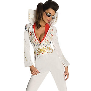 Secret Wishes womens Women's Elvis Costume Jumpsuit Party Supplies, As Shown, Small US