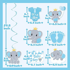 20PCS Elephant Baby Shower Decorations for Boy Baby Boy Shower Decorations First Birthday Decorations for Boy It's a Boy Party Decorations Elephant Kid Birthday Party Supplies