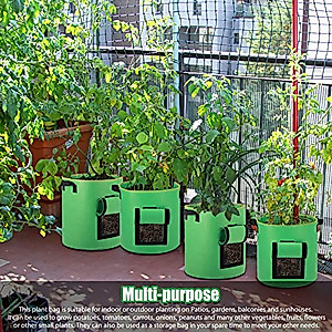 4 Pack 10 Gallon Potato Grow Bags Garden Planting Bag with Window Felt Potatoes Growing Containers with Handles for Vegetables Tomato Carrot Onion Fruits Plants Planting