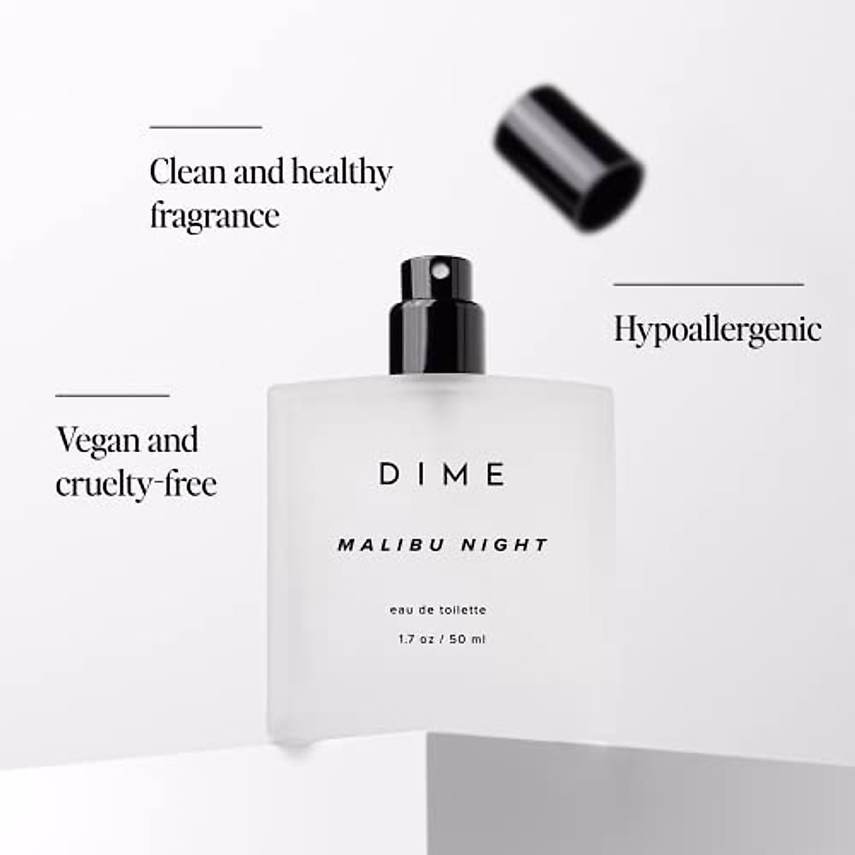 Dime Beauty Perfume Malibu Night, 1.7 oz / 50 ml - Light and Floral Musk Scent, Hypoallergenic, Clean Perfume, Eau de Toilette For Women